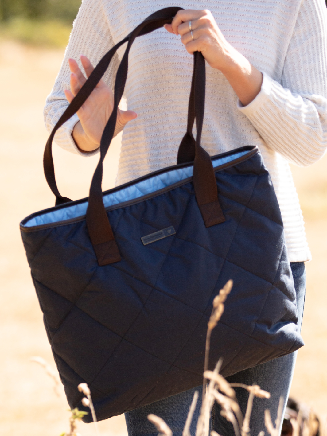 Oversized Navy Quilted Tote Bag Made in England – John Partridge & Co