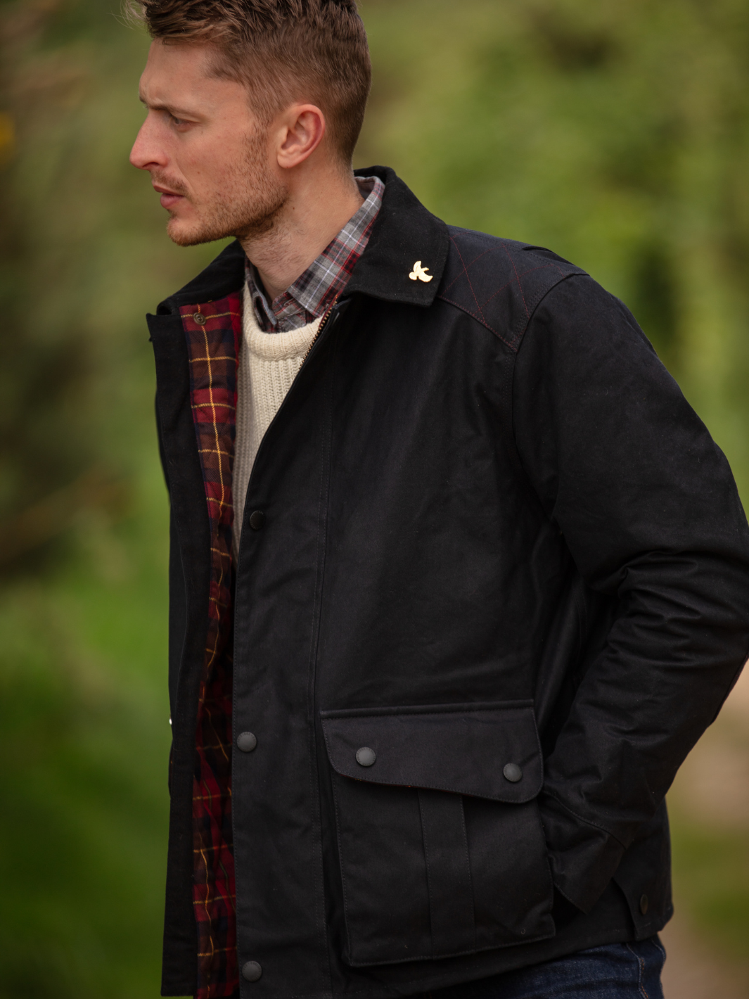 Hinterland Hybrid Jacket in Black Dry Wax – John Partridge & Co